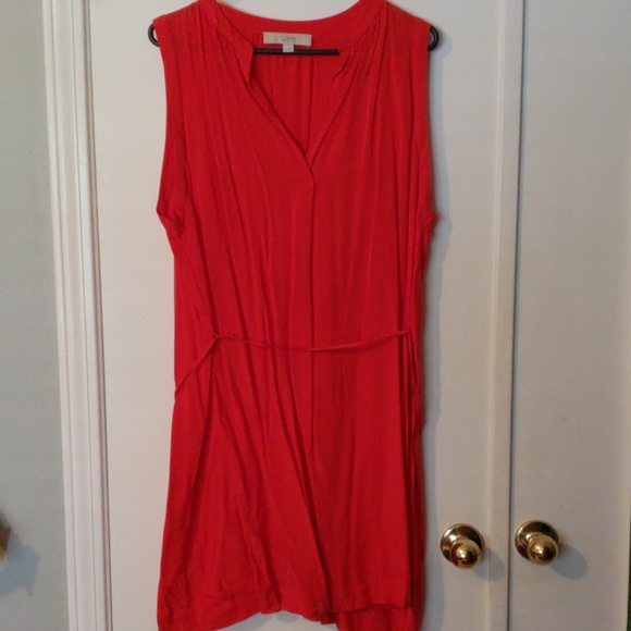 LOFT | Dresses | Loft Red Mini Dress | Poshmark